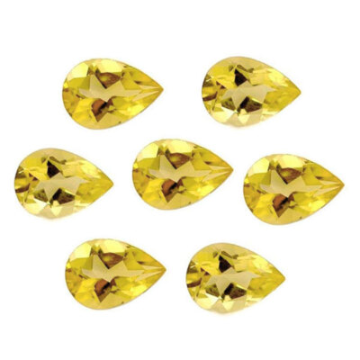 5X3MM-10X7MM NATURAL YELLOW CITRINE PEAR CUT FACETED LOOSE GEMSTONE FOR ...