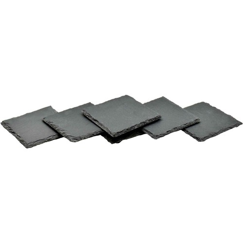 Square Slate Coasters Set Padded Feet Dining Wedding Dinner Coaster Mat ...