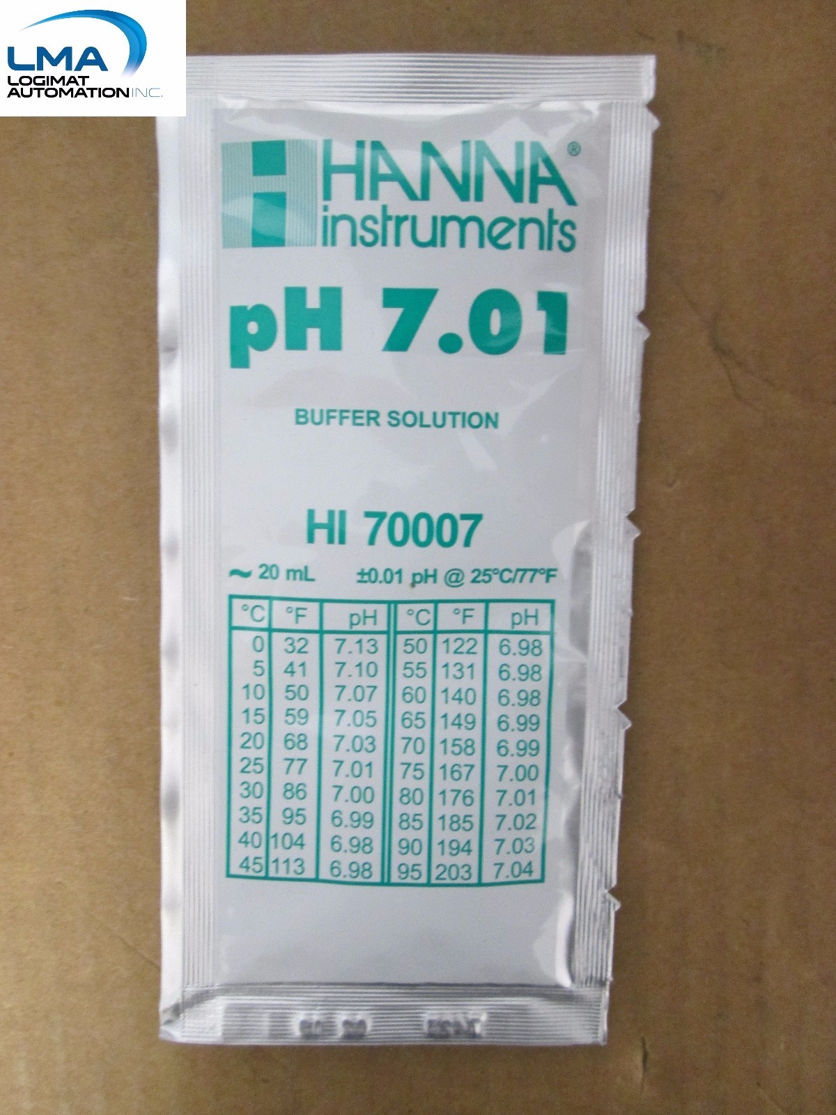 LOT OF 4 HANNA INSTRUMENTS pH 7.01 BUFFER SOLUTION 20ml HI 70007 EXP 02 ...