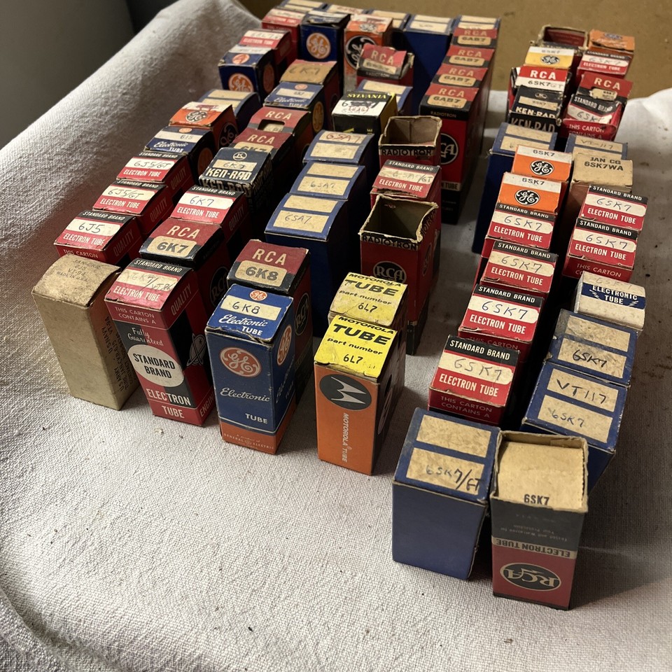 LOT of 66 6SK7 6J5 6BL7 6H6 6K8 6SA7 6L7 6AB7 RADIO VACUUM TUBES | eBay