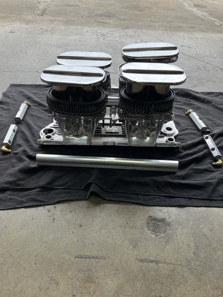 Old School Hilborn Fuel injection 8” Stacks With Rails And Fittings | eBay