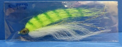FishSkull USA CRAFT DECEIVER #4 WHITE / GREEN Streamer #4 Fish Skull ...