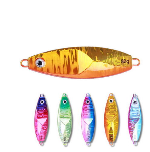 5pcs/Lot Rainbow Slow Fall Fishing Lures Sinking Lead Metal Flat ...