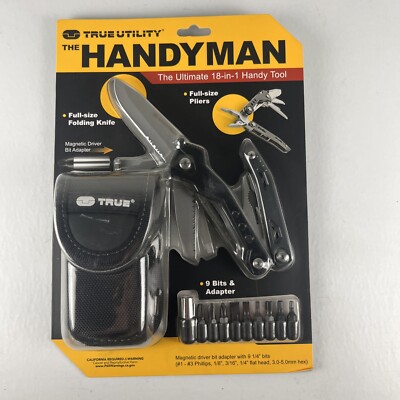 True Utility TU181 Handyman 18 In 1 Multi Tool / Ultimate Tool Black w ...
