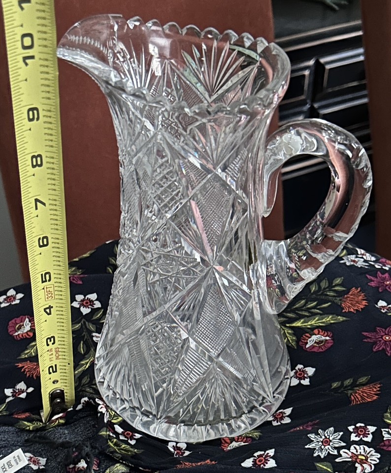 BRILLIANT CUT GLASS CRYSTAL TANKARD WATER PITCHER CRISTAL D’ARQUES ...