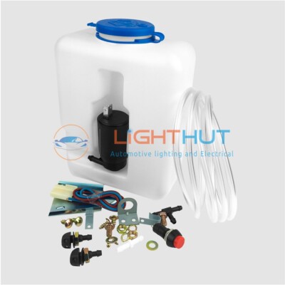 12V Slim Wind Screen Window Washer Kit Screenwash 1.2L Bottle Pump ...