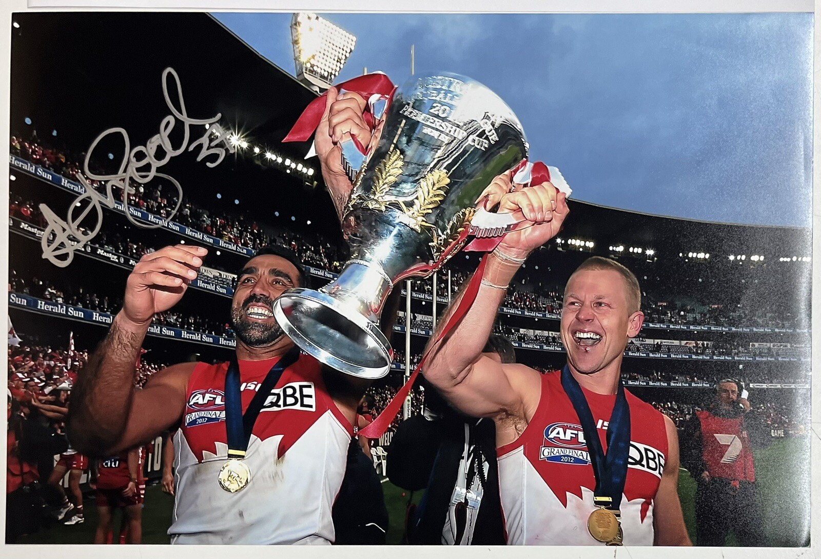 ADAM GOODES Signed Photo 12x18 + Syd Swans 2012 Premiers Original WEG ...
