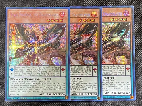 3x YuGiOh! - Ignis Phoenix the Dracoslayer MP23-EN172 Prismatic Rare ...