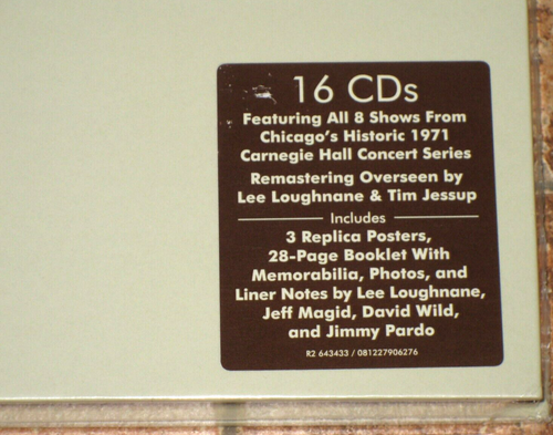 Chicago at Carnegie Hall Complete Set 16 CD Deluxe Edition Box Set ...
