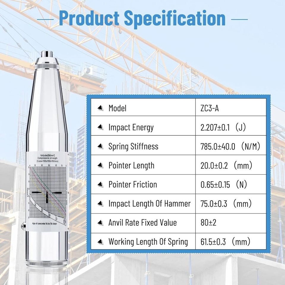 Concrete Rebound Hammer Tester Schmidt Hammer Mechanical Strength ...