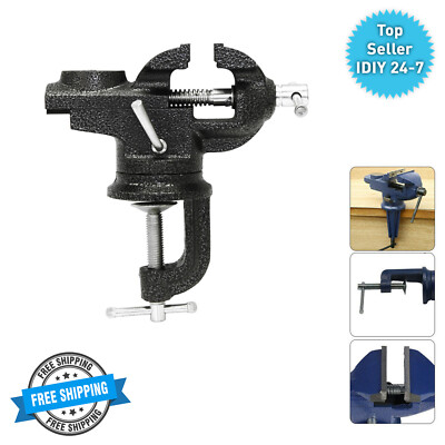 Rolson 60mm MINI SWIVEL BENCH CLAMP Small Table Top Vice Rotating Base ...