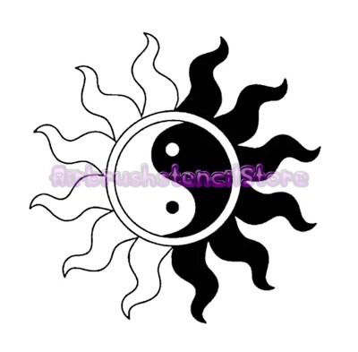 Single layer Yin Yang Sun Airbrush art stencil clear Mylar ships ...