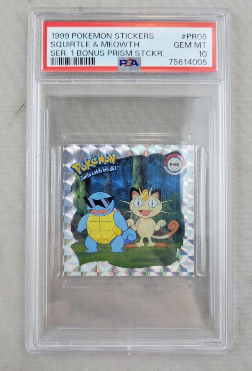 1999 Artbox Pokemon Series 1 Bonus Prism Sticker Squirtle & Meowth # ...