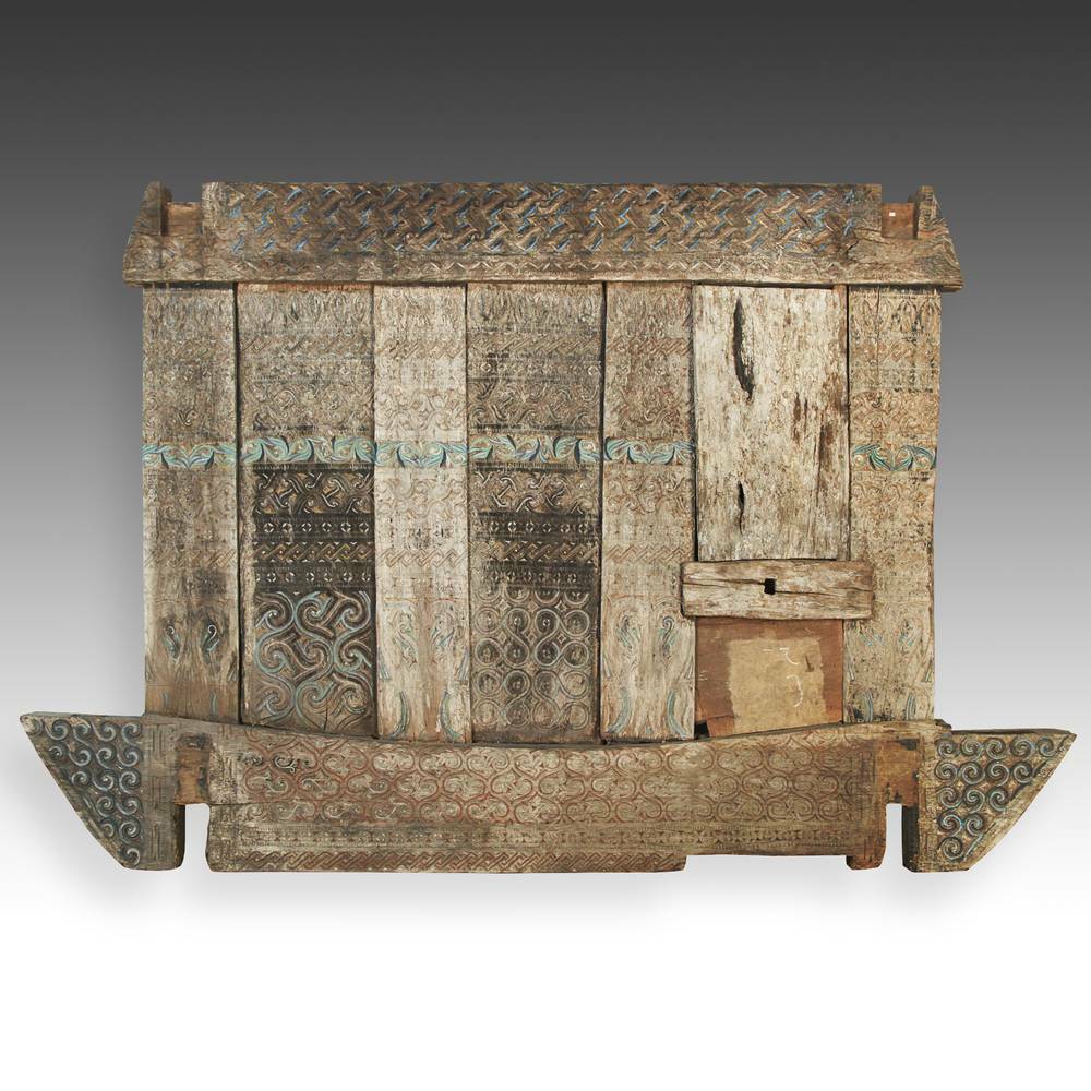 LUMBUNG RICE HOUSE PANEL URU WOOD TORAJA SULAWESI INDONESIA EARLY 19TH ...