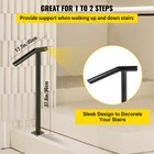 2-Step Handrail Single Post Handrail Round Metal Handrail for Stairs ...