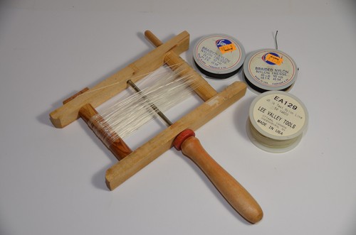 Vintage Single Handle Wood Kite String Twine Winder Spool w/extra Nylon ...