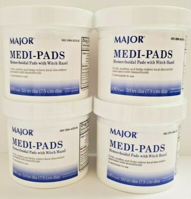 Medi Pads Hemorrhoidal Pads with Witch Hazel (Compare to Tucks) 100ct ...