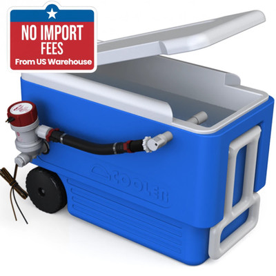 FIow-Rite Portable Livewell Cooler Kit Aeration Pump Fishing Bait Tank ...