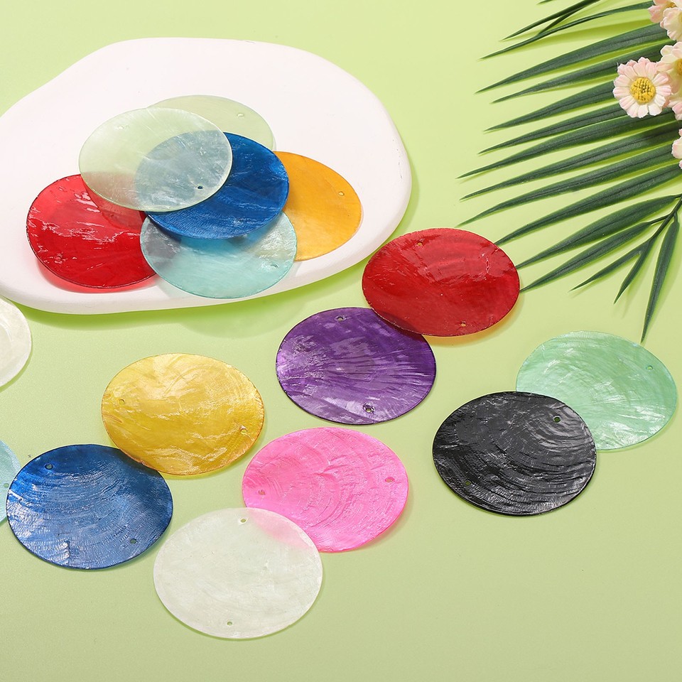 100Pcs 50mm Round Capiz Sea Shells, Natural Capiz Shells Discs Charm ...