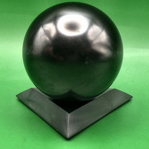 52mm Shungite Crystal Sphere +Stand Radiation Protection Ball Reiki ...
