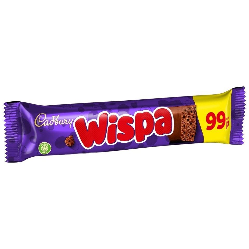 24 Bars Cadbury Wispa Full Size Chocolate Bar 36g Smooth Cadbury Milk ...