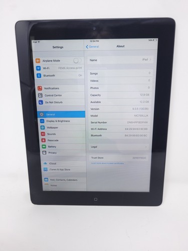 Apple iPad 2nd Gen 12GB Capacity A1395 Tablet Wifi | eBay