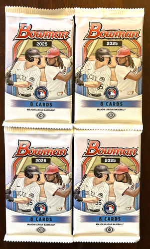 (Lot of 4 Sealed Packs) 2025 Bowman Baseball Hobby Packs (32 Cards) | eBay