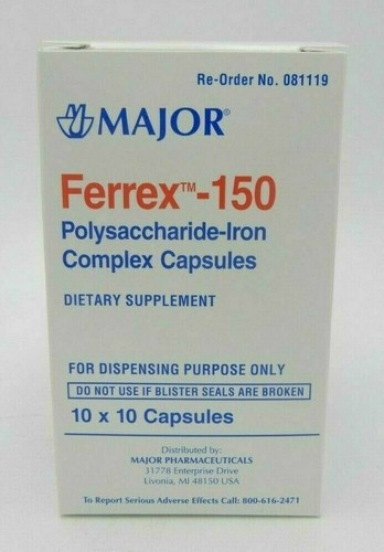 FERREX 150 POLYSACCHARIDE -IRON COMPLEX CAPSULES 100CT 309045395615 | eBay