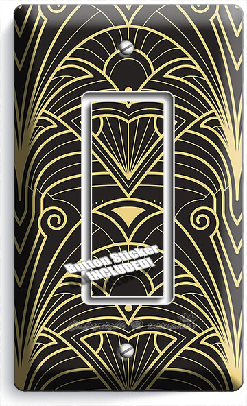 ART DECO RETRO INTRICATE STYLE PATTERN LIGHT SWITCH OUTLET WALL PLATE ...