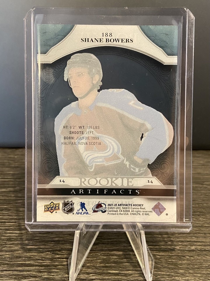 2021-22 UD Artifacts 2020-21 Clear Cut Rookies Shane Bowers Colorado ...
