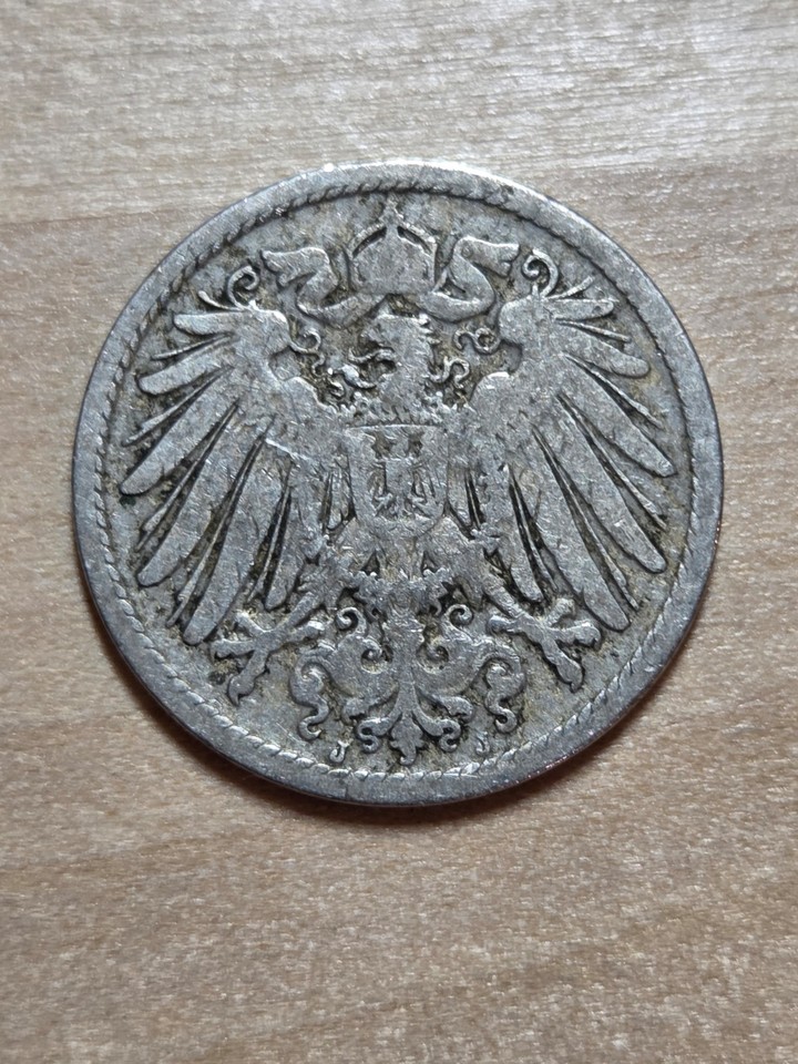 Germany 10 pfennig coin, 1896 J. KM# 12, copper-nickel. Hamburg mint ...