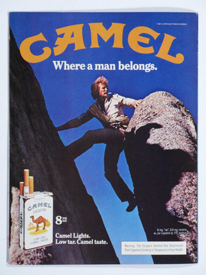 1982 Camel Man Where A Man Belongs Rock Climbing Camel Lights Original ...