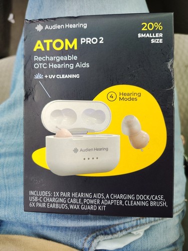Brand NEW in box Audien ATOM PRO 2 Wireless Rechargeable OTC Hearing ...