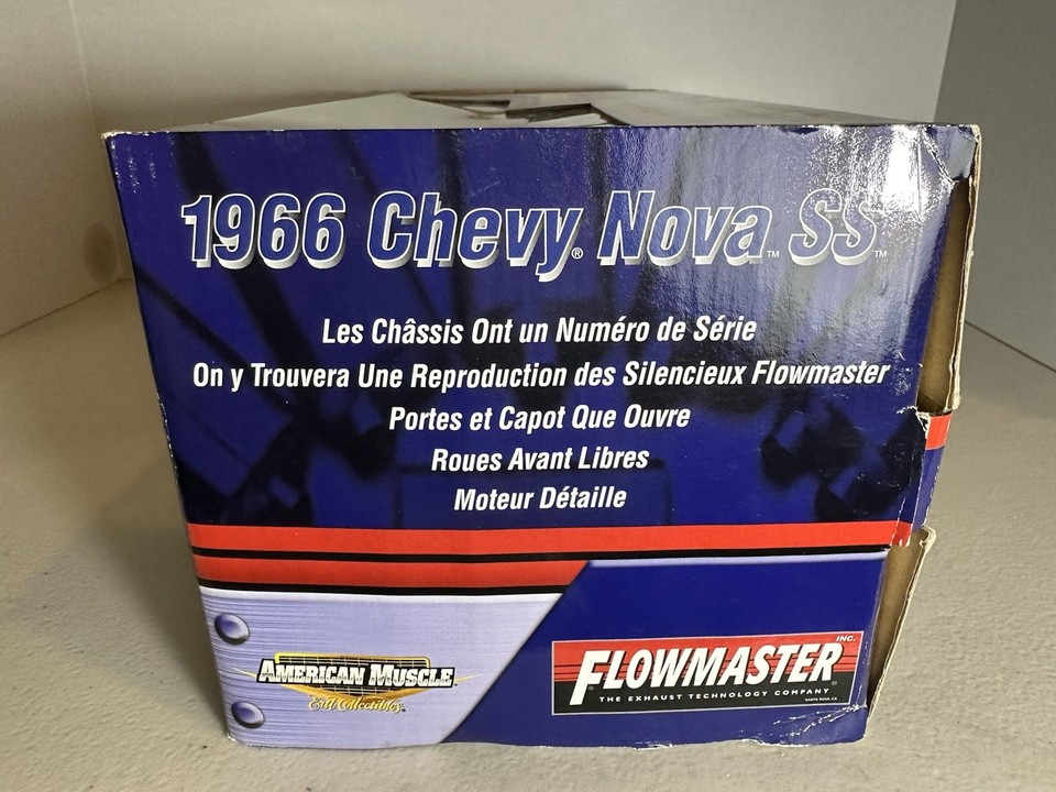 ERTL AMERICAN MUSCLE 1966 CHEVY NOVA SS SCALE 1:18 FLOWMASTER LIMITED 1 ...