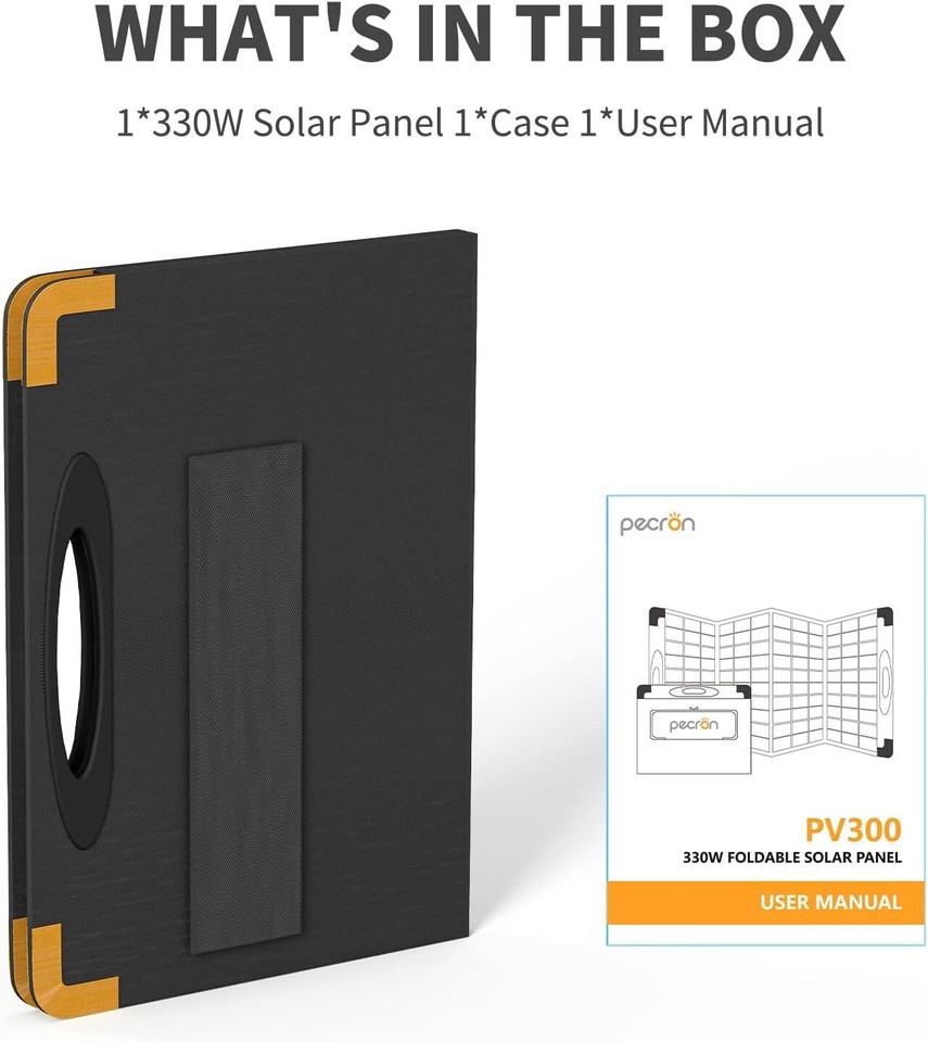 PECRON PV300 300W Portable Solar Panel Kit for Power Station Generator ...