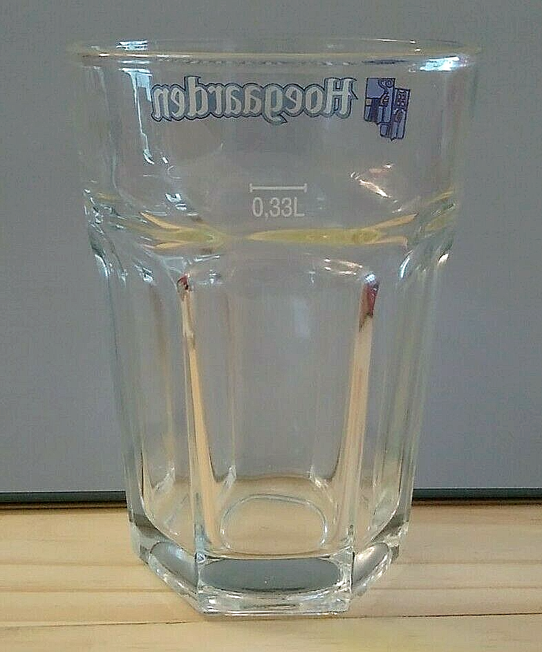 HOEGAARDEN Beer Glasses (2) 0.33L 5.5" Heavyweight Thick Hexagonal ...