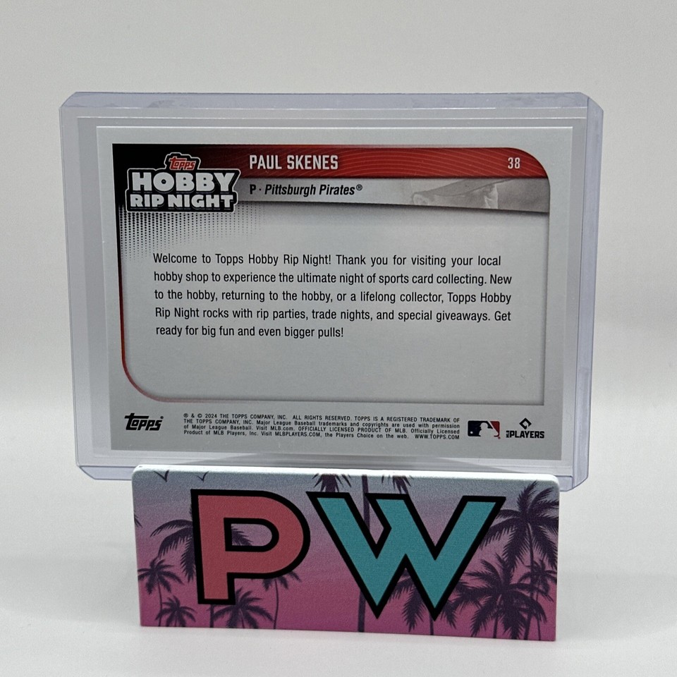 2024 Topps Hobby RIP Night PAUL SKENES RC #38 Pirates | eBay