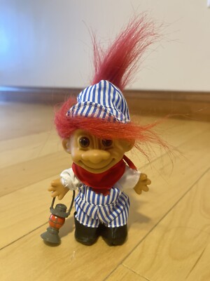 Vtg Troll 5" Doll Train Engineer Conductor Red Hair Railroad Russ ...