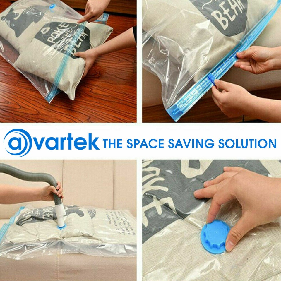 6 x STRONG VACUUM STORAGE SPACE SAVING BAGS VAC BAG SPACE SAVER VACCUM ...