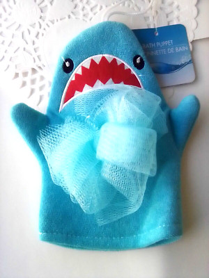 Terry Cloth SHARK Bath Puppet Baby Wash Cloth Bath Mitt NEW ONE piece ...