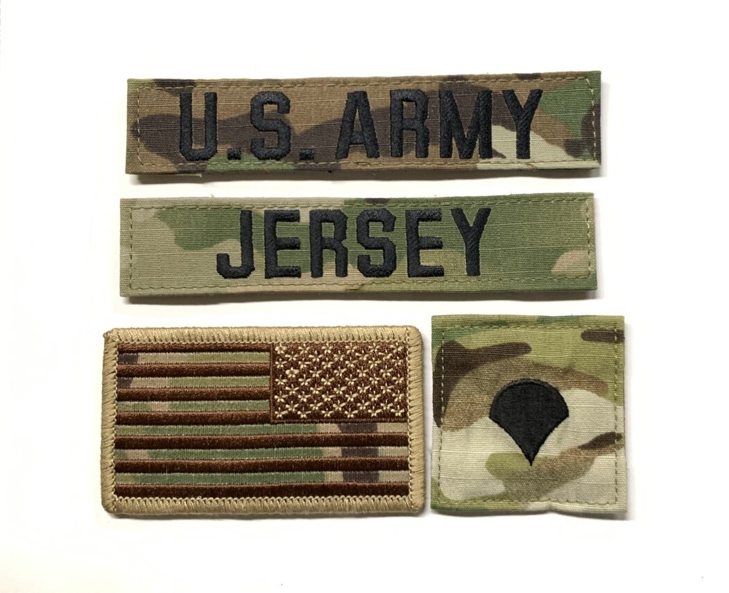 4 US Army Multicam Ocp Uniform Hook Name Set Tab Patch Spc Jersey USA ...