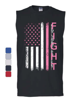 Fight Breast Cancer Muscle Shirt Pink Ribbon Awareness | eBay