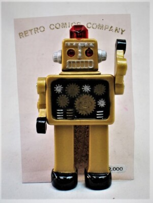 Vintage Pin Back - Smoking Spaceman Robot by "Retro Comics Company ...