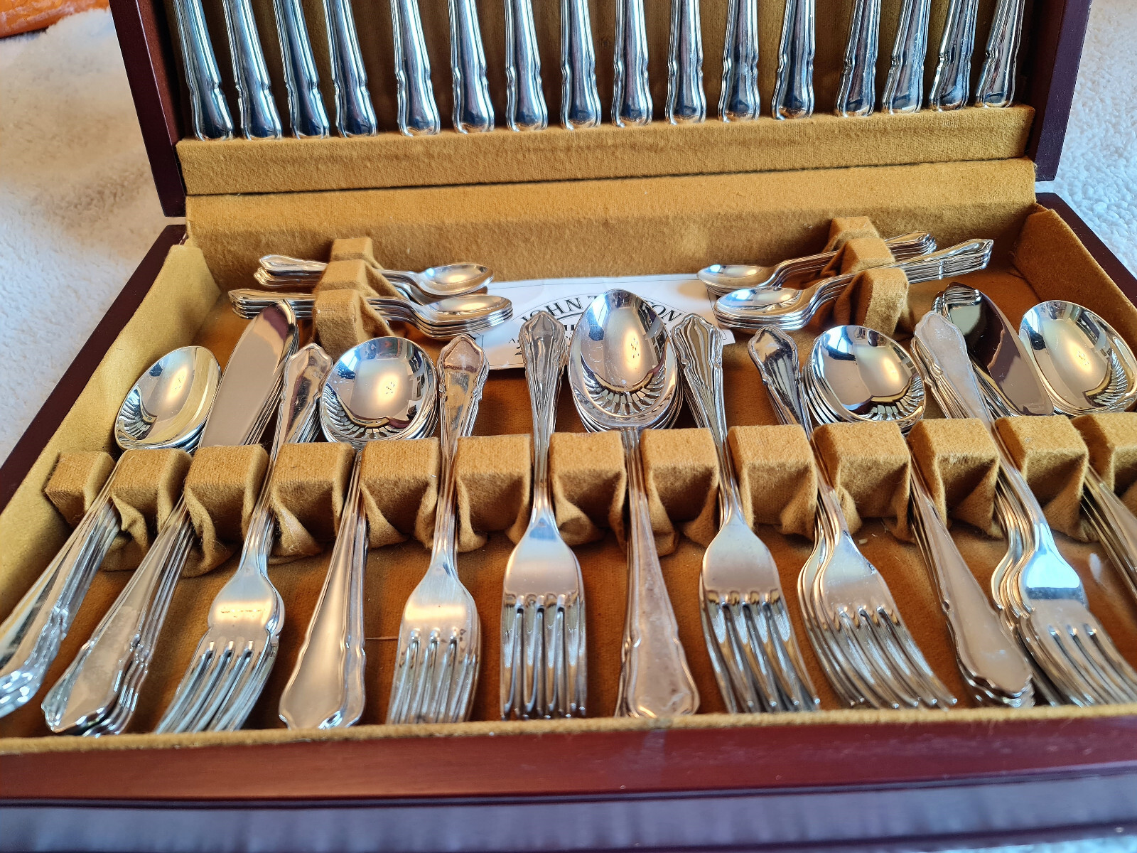 Arthur Price Silver Plated Cutlery Set | 84 Pieces | Mahogany Box ...