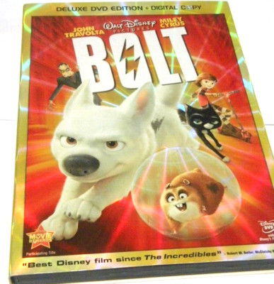 Bolt Deluxe DVD Edition + Digital Copy DVD Set John Travolta Miley ...