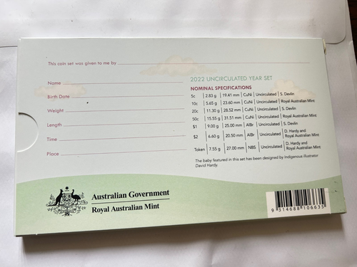 2022 Baby Coin Set - All Coins including baby $2 elder 50c and 10c ...