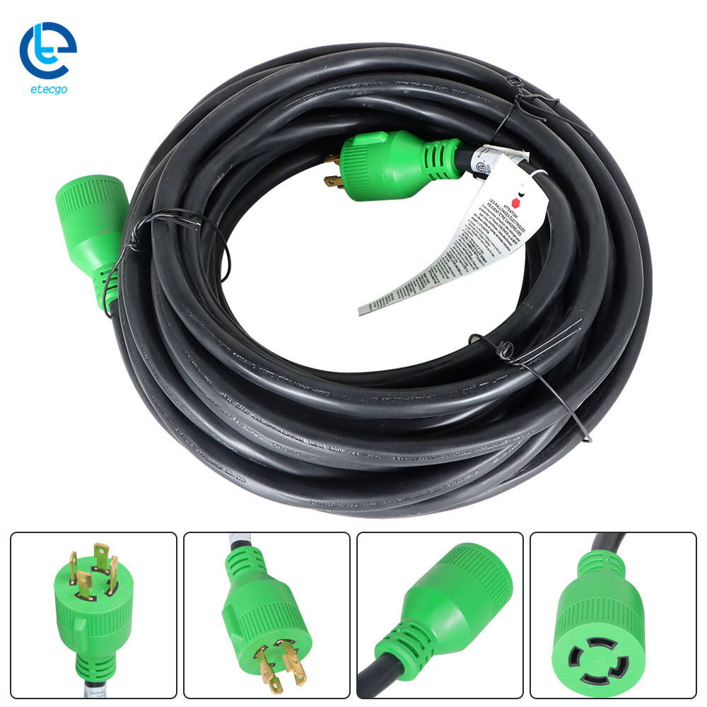 30 Amp 25/50/75/100FT Generator Extension Power Cord & Power Inlet Box ...