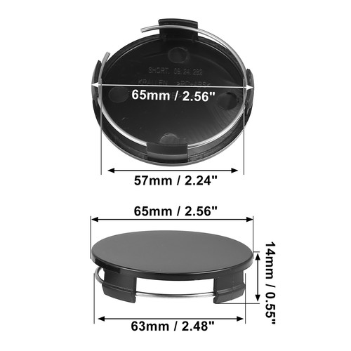 Universal 65mm Dia 4 Clips Auto Wheel Tyre Center Hub Caps Cover Black ...