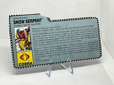 1991 GI JOE SNOW SERPENT v2 FILE CARD (b) | eBay