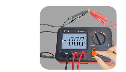 Milli-ohm Meter VC480C LCD Backlit 4 Wire Test Low Resistance ...
